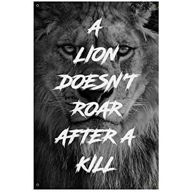 Doesn't Roar Banner - Home Gym Decor - Large Motivational Quote Wall ...