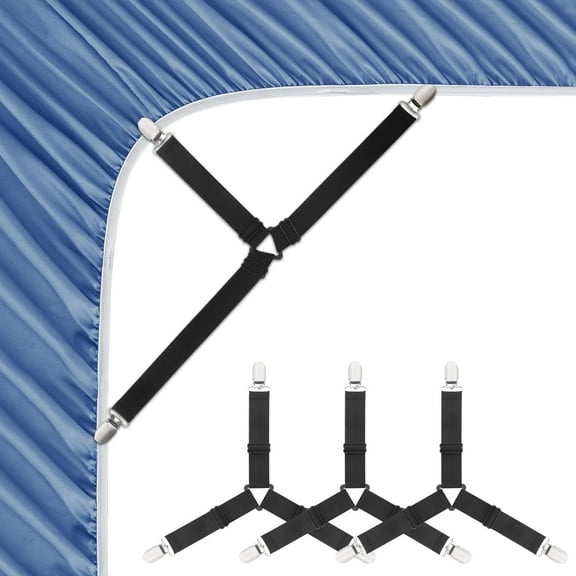 Bed Sheet Holder Straps, Premium Elastic Fasteners with Heavy Duty ...