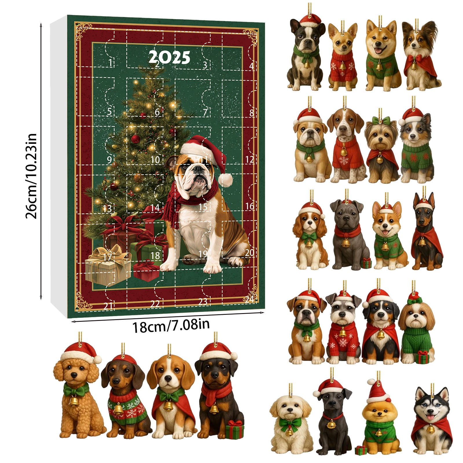 Dog Advent Calendar 2025, 2025 Funny French Dogs Advent Calendars, 24 ...
