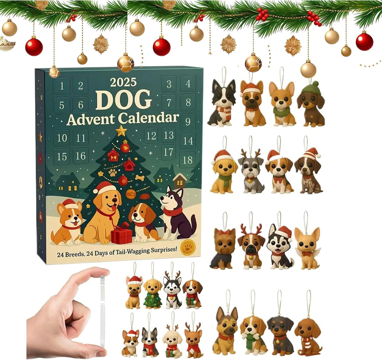 Dog Advent Calendar 2025,24 Days Christmas Countdown Calendar Box Xmas ...
