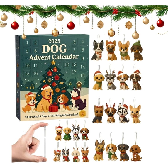 Dog Advent Calendar 2025,24 Days Christmas Countdown Calendar Box Xmas ...