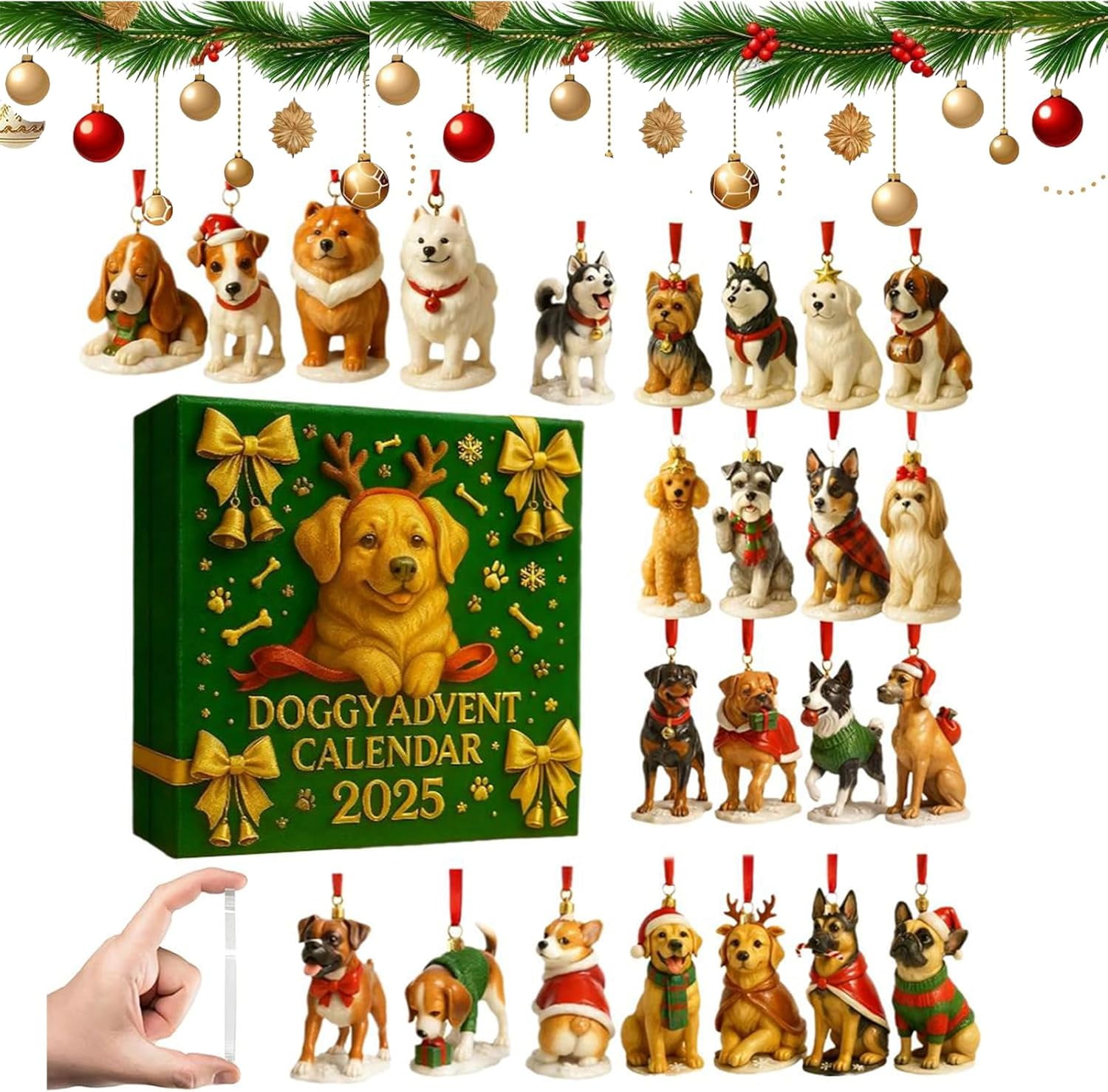 Dog Advent Calendar 2025,24 Days Christmas Countdown Calendar Box Xmas ...