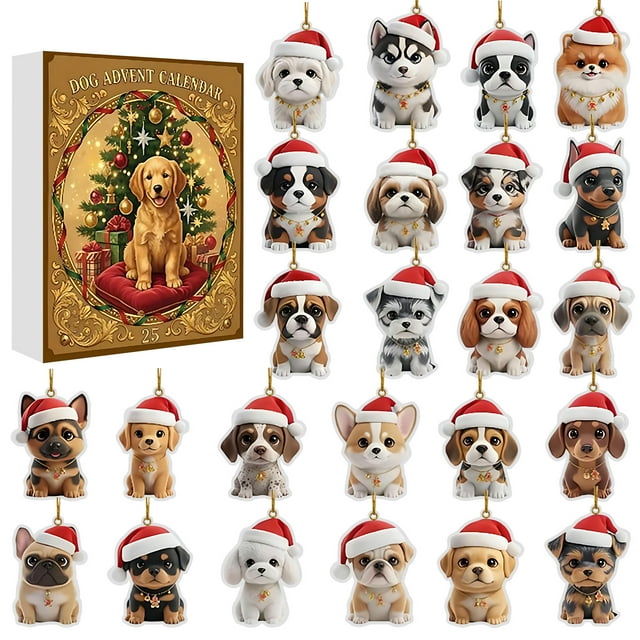 Dog Advent Calendar 2025 -24 Days Christmas Countdown Christmas Animal ...