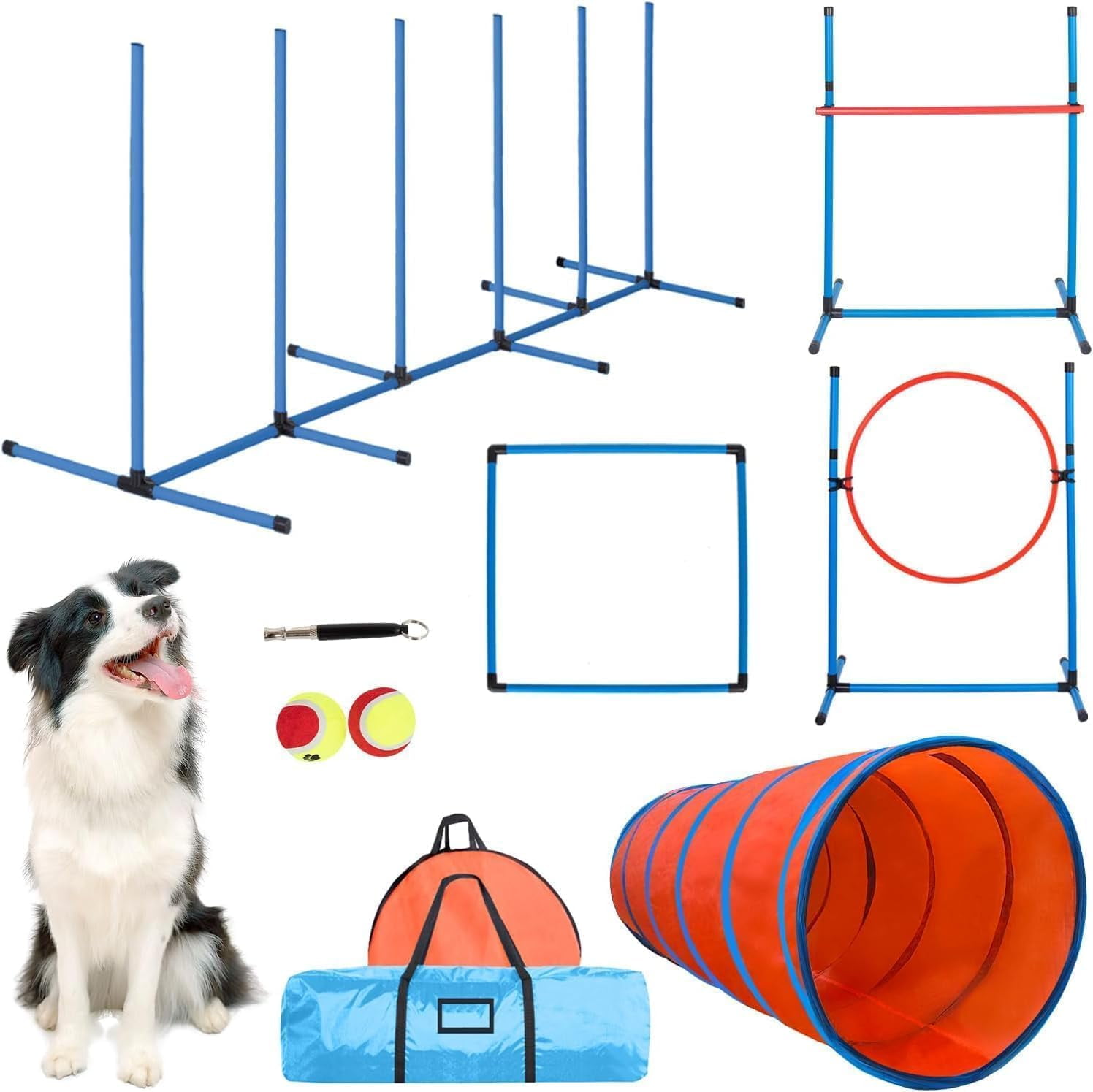 Dog Agility Course Backyard Set Dog Agility Equipment Obstacle Course ...