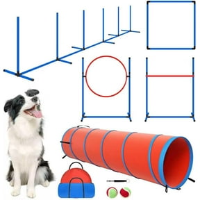 Pefilos 4 Pack Adjustable Dog Agility Training Obstacle Set with Weaves ...