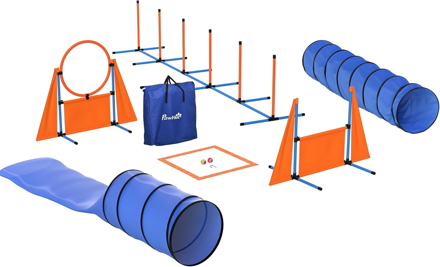 Dog Agility Training Equipment Set, 10 PCs Complete Dog Agility Course ...