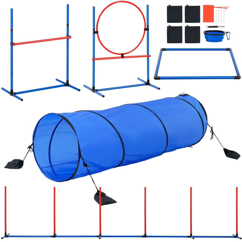 Dog Agility Training Kit 5-piece set with obstacle tunnel and jumping ...