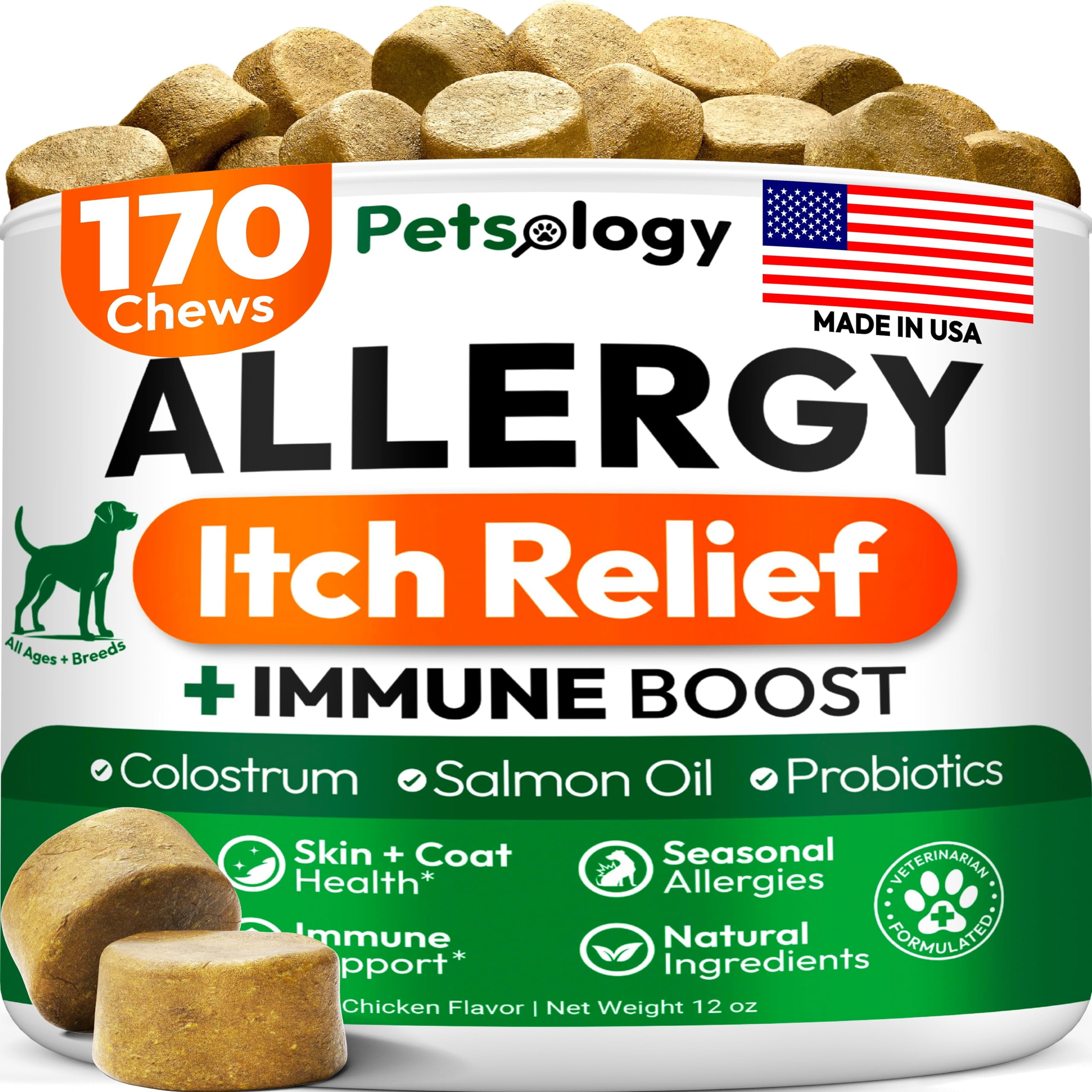 Dog Allergy Chews - 170 ATT1Dog Allergy Chews - for Dogs - Omega 3 Fish ...