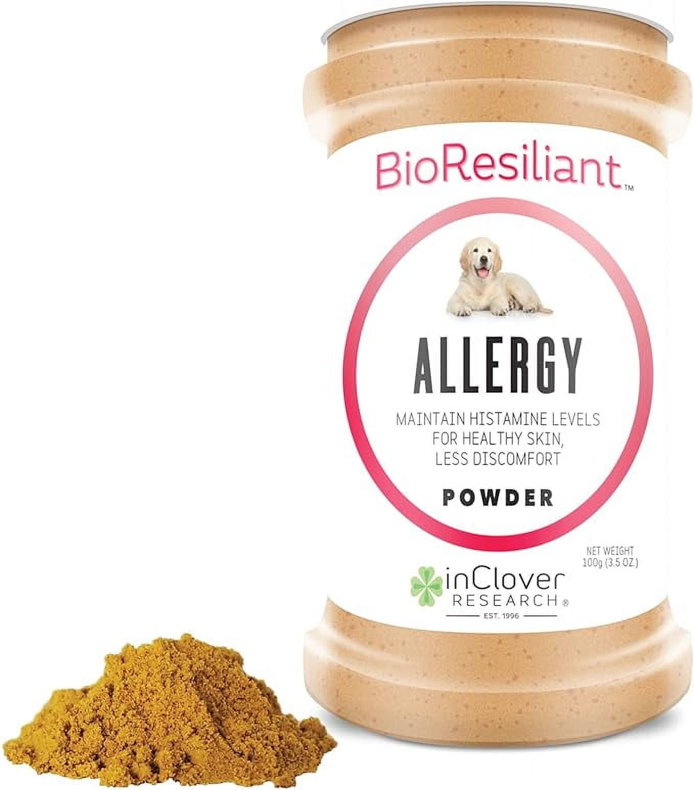 Dog Allergy Relief Supplement by InClover, BioResiliant Treat Powder ...