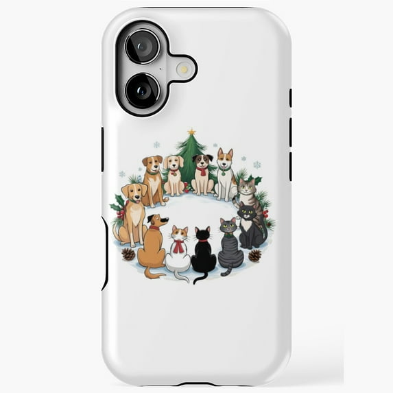 Dog And Cat For Christmas Fun Case for iPhone 11 12 13 14 15 16 17 Pro ...