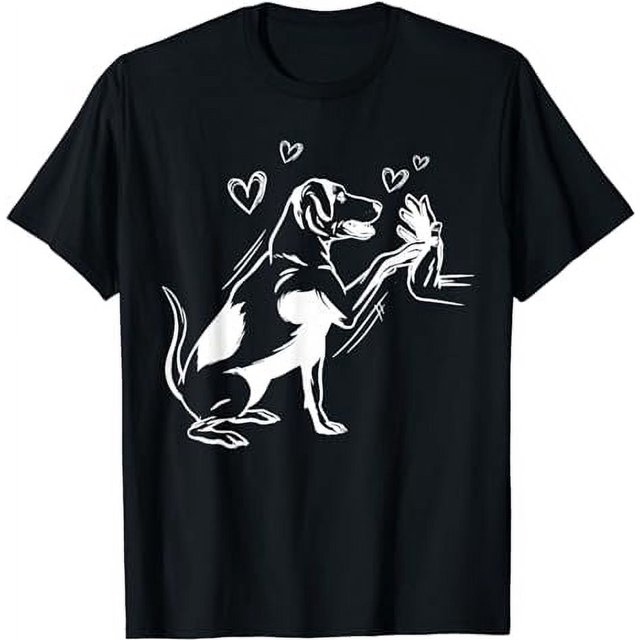 Dog And People Punch Hand Dog Friendship Fist Bump Dog's Paw black T ...