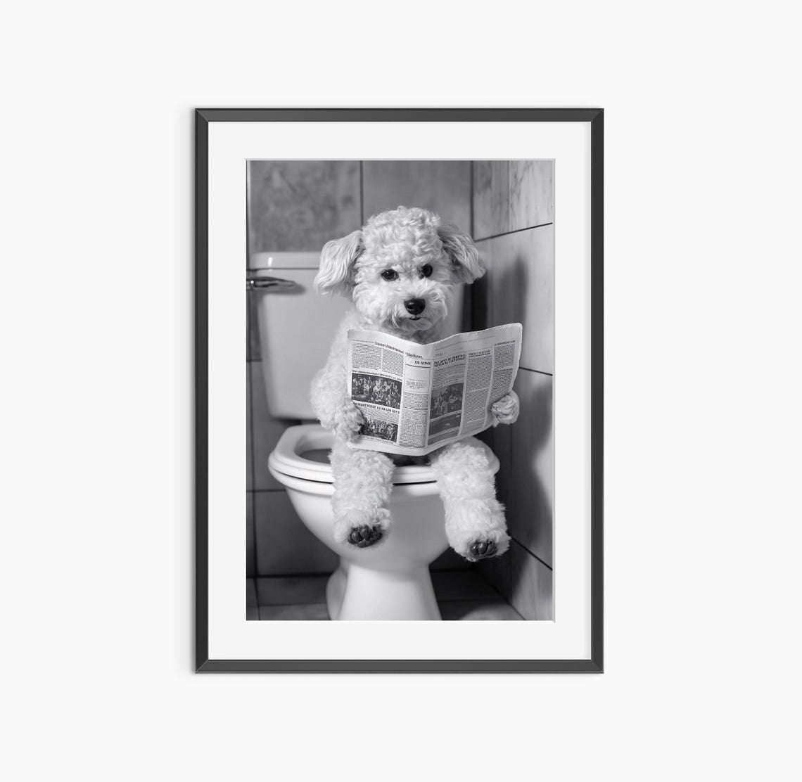 Dog Animal Whimsical Bathroom Nursery Black White Photography Wall ...