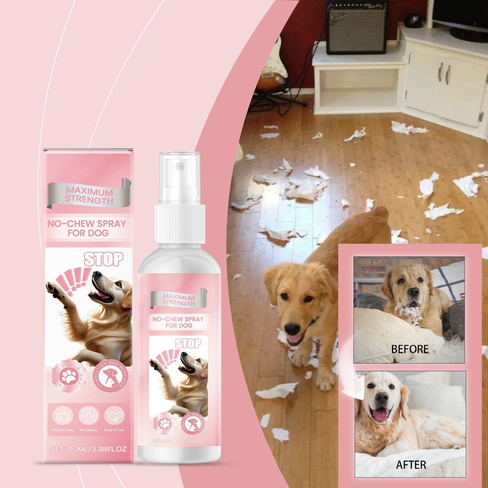 Dog Anti-Chew Spray | Furniture Protector & Repellent | Anti-Lick ...