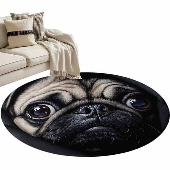 Dog Area Rug, Pet Eyes Washable Large Circle Carpet, Non Slip Round Rug ...
