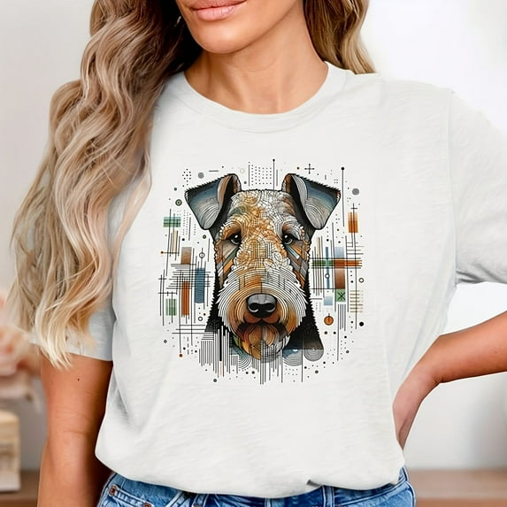 Dog Art T-S1Hirt Airedale Terrier Modern StY1LiS1H Abstract Art nine ...