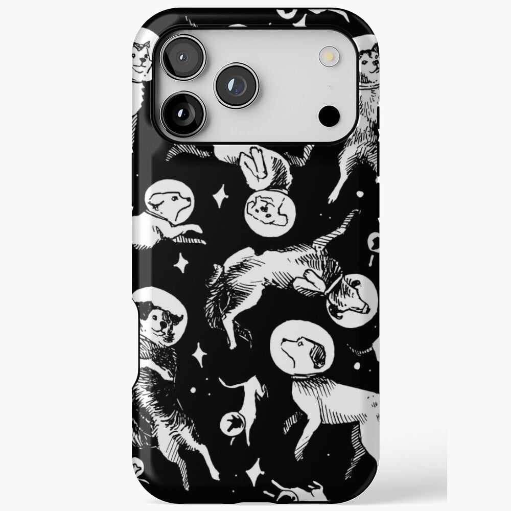 Dog Astronaut Space Pattern Black White Sketch Phone Case for iPhone 11 ...