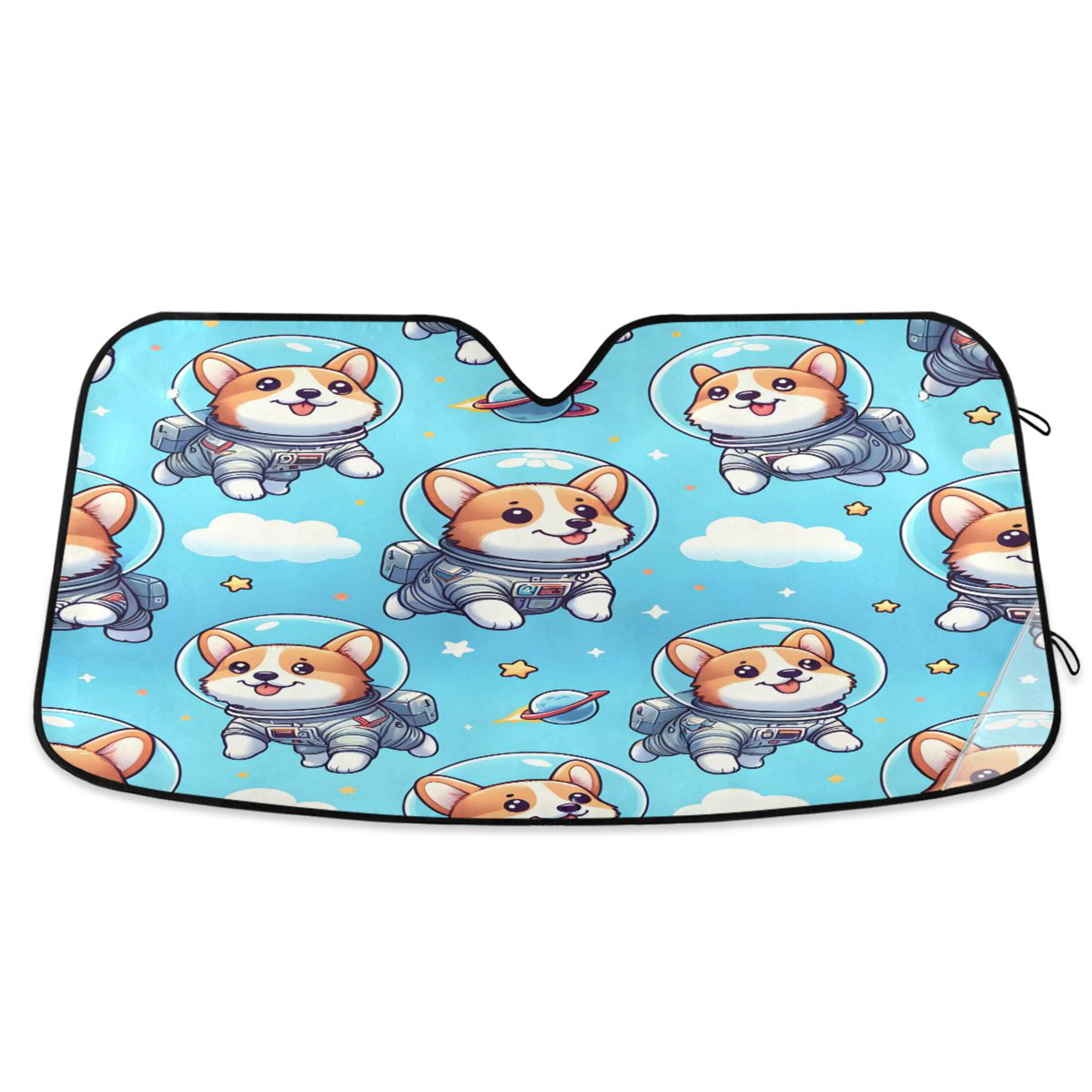 Dog Astronaut in Sky Car Windshield Sun Shade Foldable Car Front Window ...