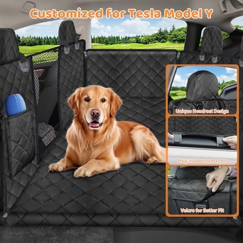 Dog Back Seat Extender for Tesla Model Y/Juniper (2025+), Hard Bottom ...