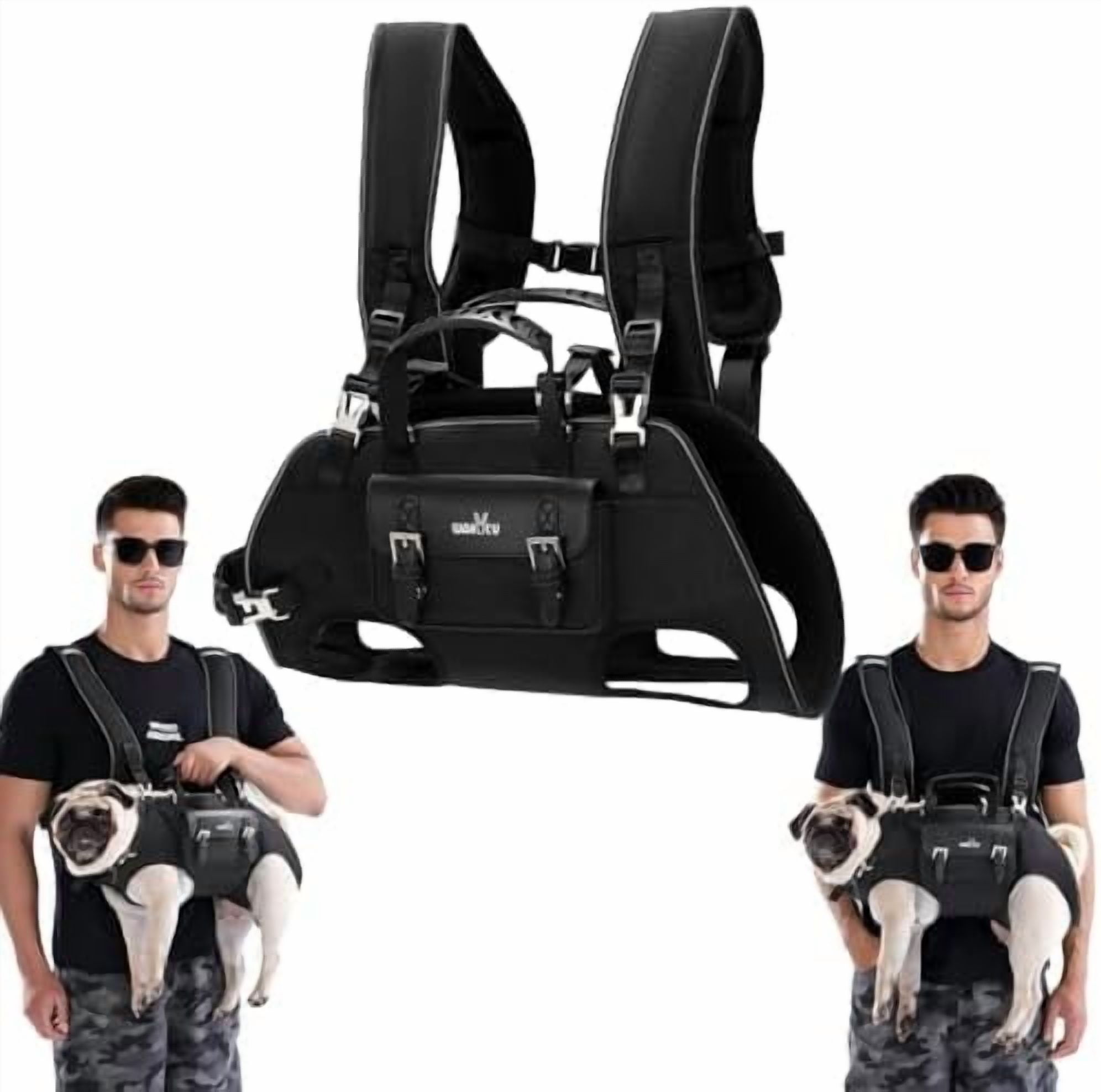 Dog Backpack Carrier for Dogs,Dog Lift Harness,Adjustable Padded ...