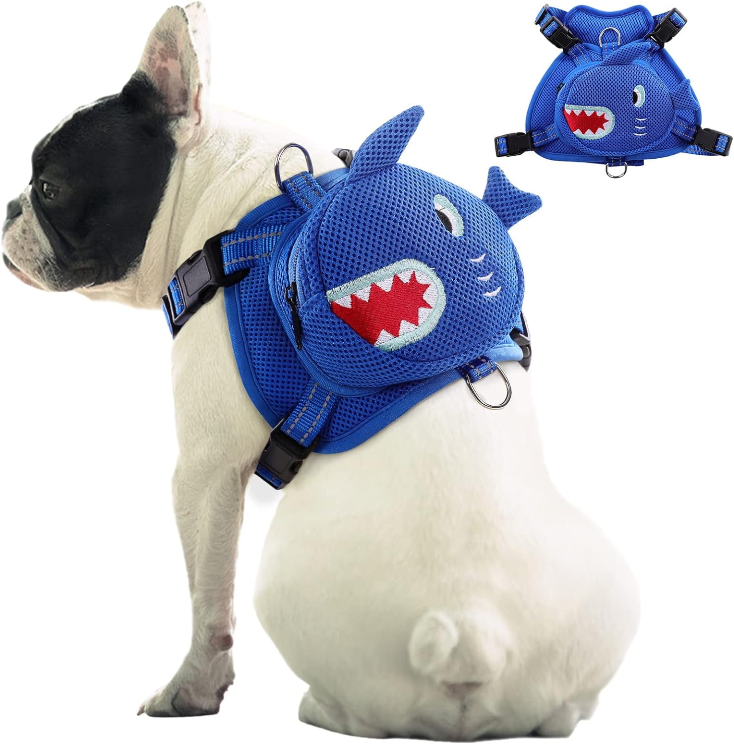 Dog Backpack Harness, No-Pull Dog Backpack with D-Ring for Small Medium ...