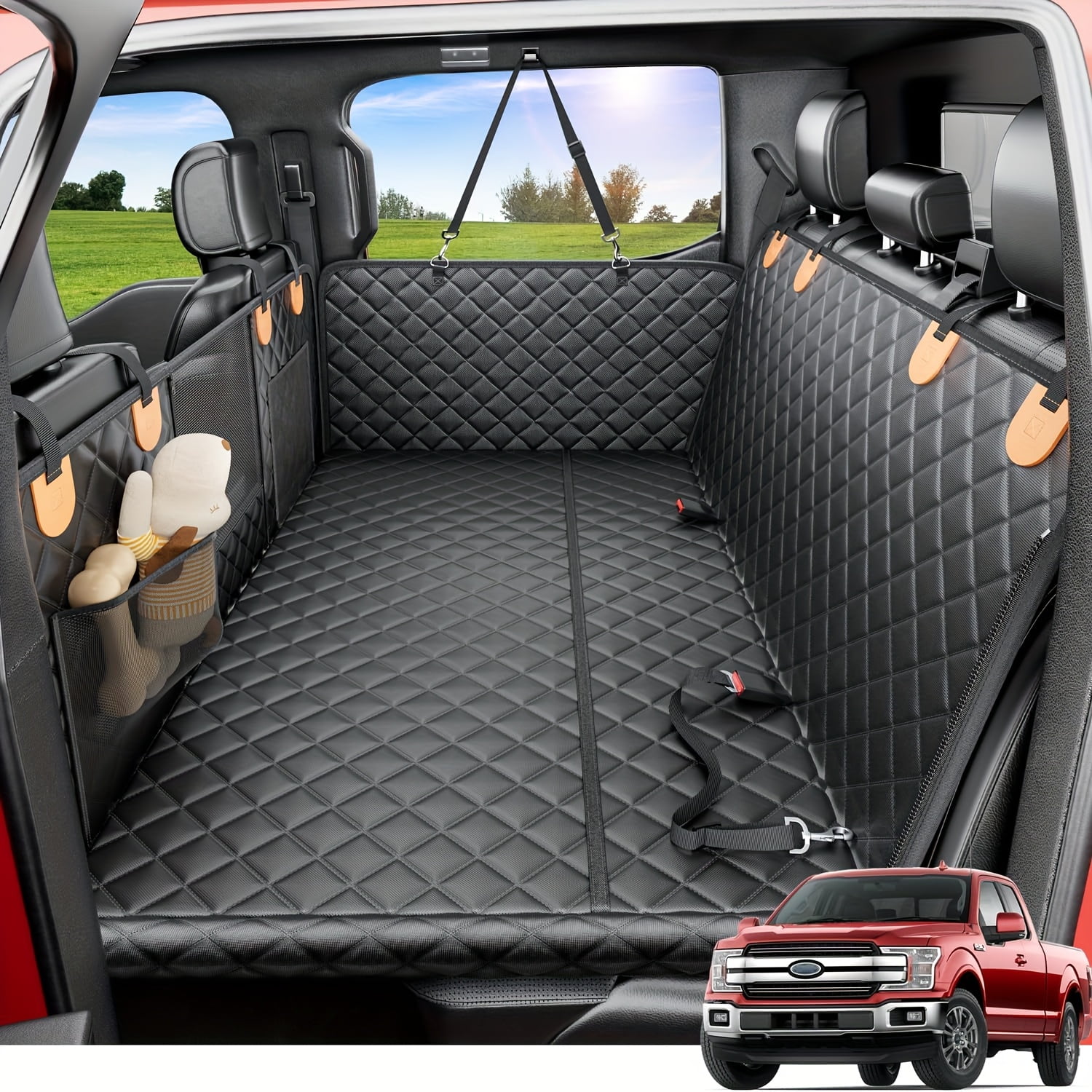 Dog Backseat Expander -Large Space, Dog Car Seat Cover Hard Bottom ...
