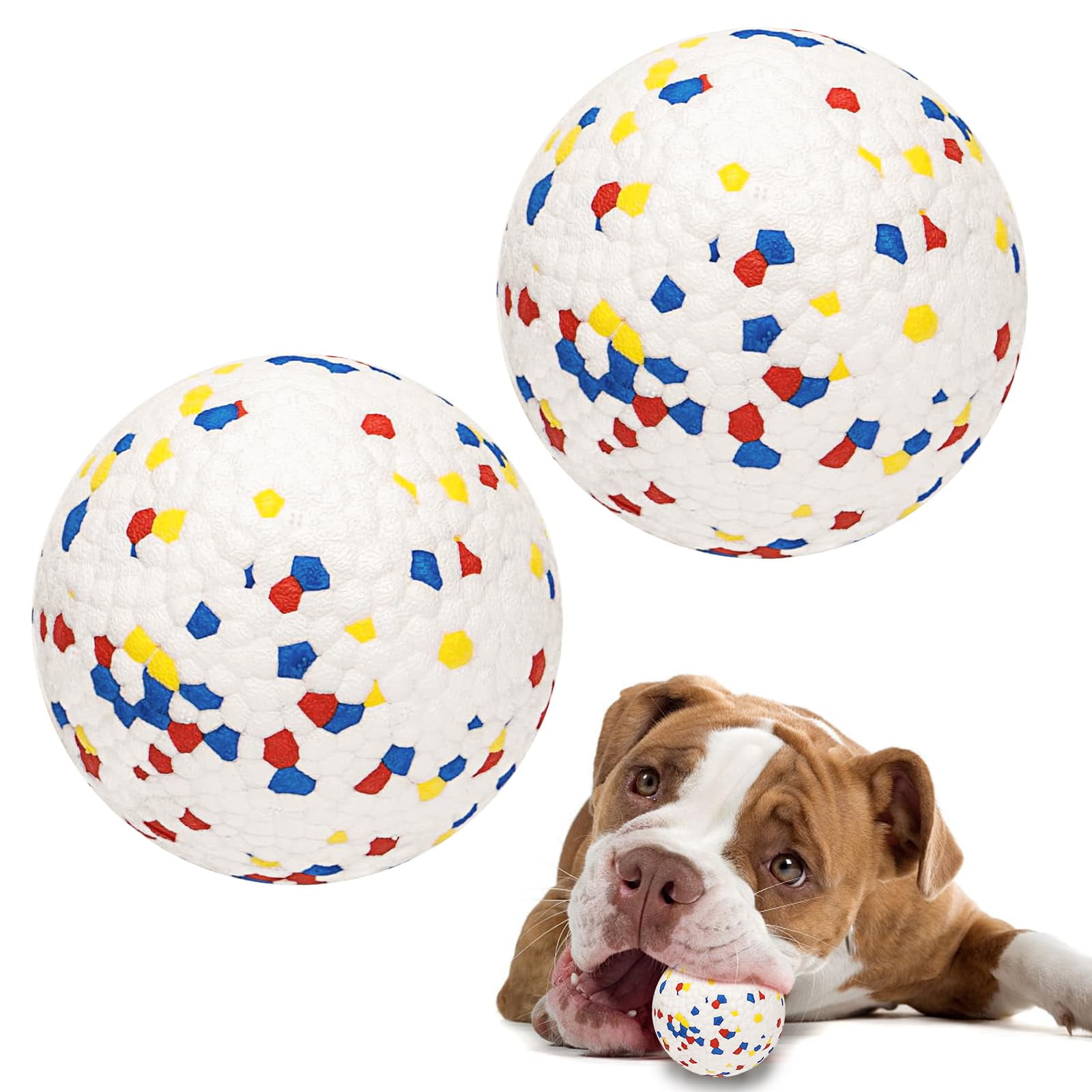 Dog Balls for Aggressive Chewers, Indestructible Bouncy Floating Balls ...