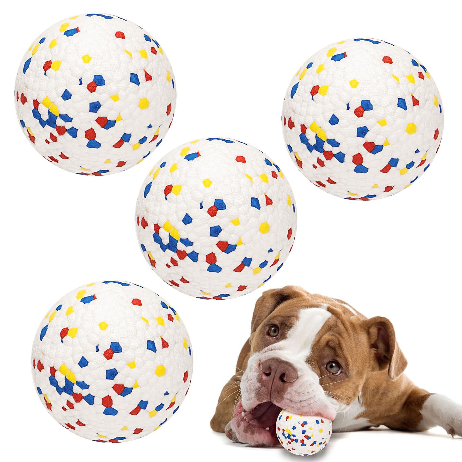 Dog Balls for Aggressive Chewers, Indestructible Bouncy Floating Balls ...