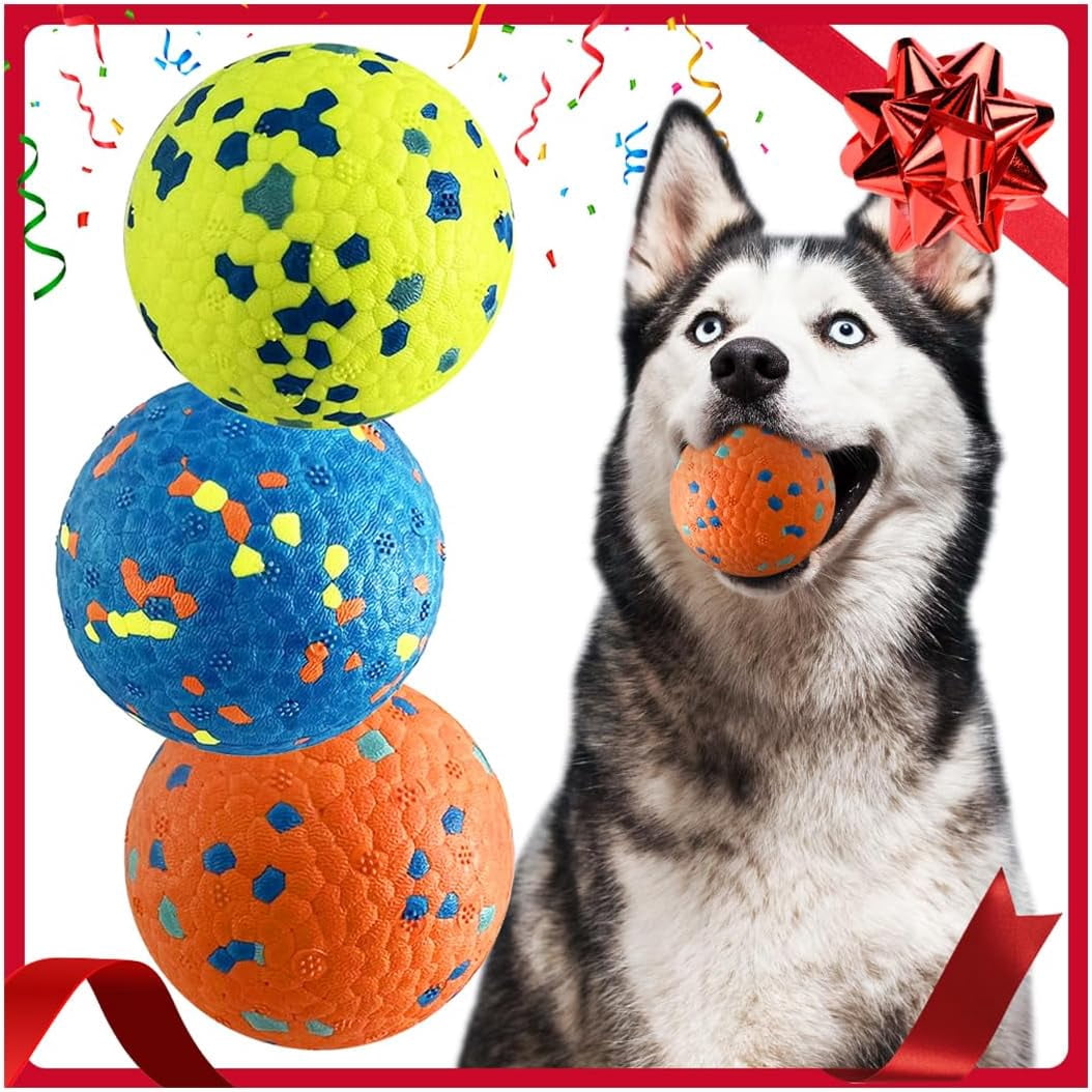 Dog Balls, Indestructible Tennis Balls for Dogs, Durable Bouncy Dog Toy ...