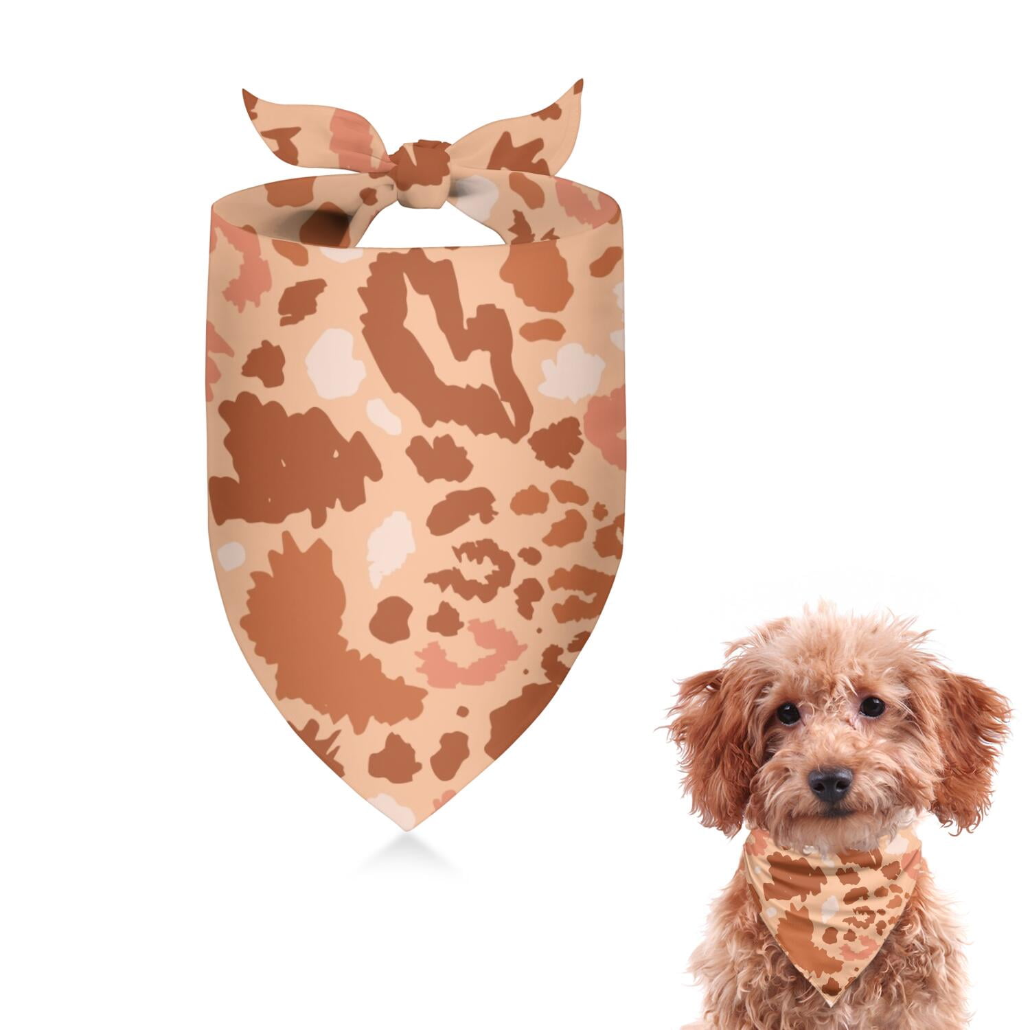 Dog Bandana 1 Pack,Brown and Pink Of Leopard Print Bandanas for Dogs ...