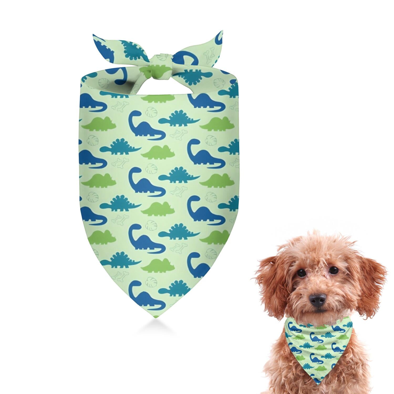 Dog Bandana 1 Pack,Colorful Dinosaurs Leaves Pattern Bandanas for Dogs ...