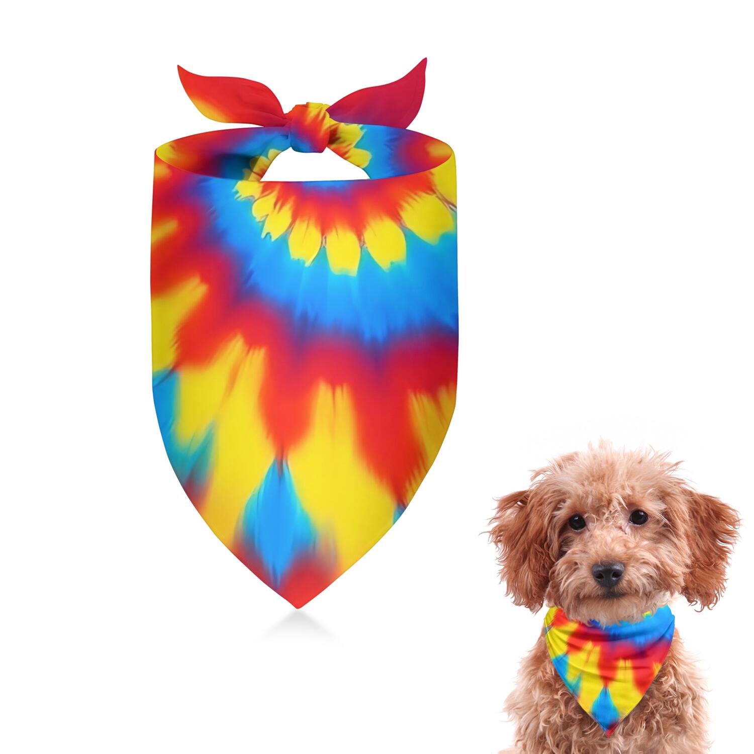 Dog Bandana 1 Pack,Colorful Tie Dye Mandala Pattern Bandanas for Dogs ...