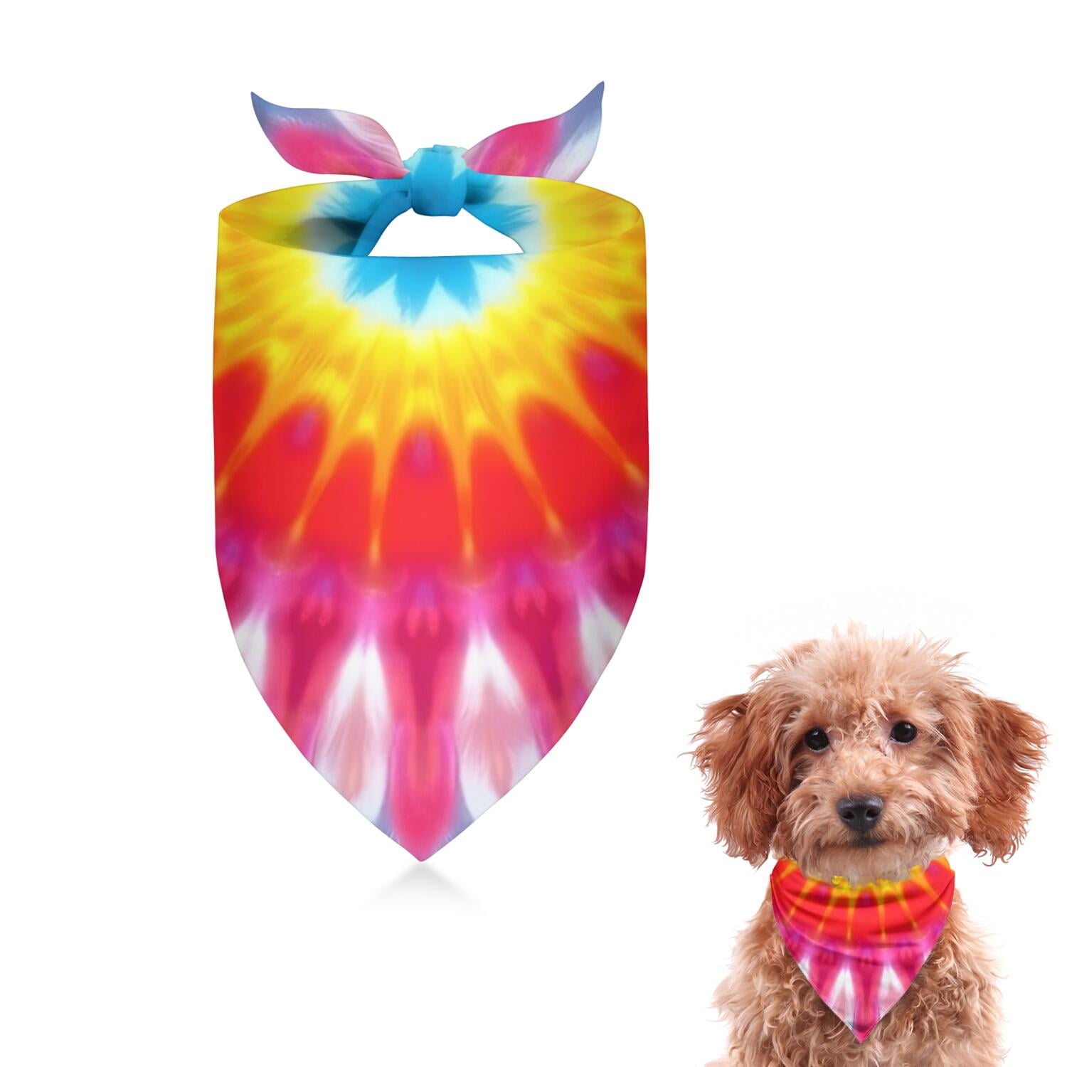 Dog Bandana 1 Pack,Colorful Tie Dye Mandala Pattern Bandanas for Dogs ...