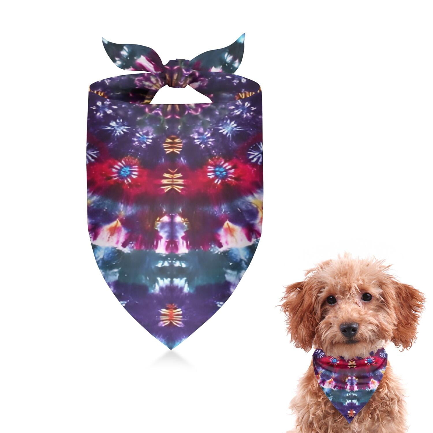 Dog Bandana 1 Pack,Colorful Tie Dye Pattern Bandanas for Dogs,Cat ...