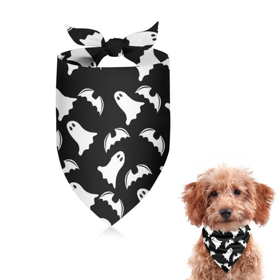 Dog Bandana 1 Pack,Halloween Ghost and Bat Silhouette Pattern Bandanas ...
