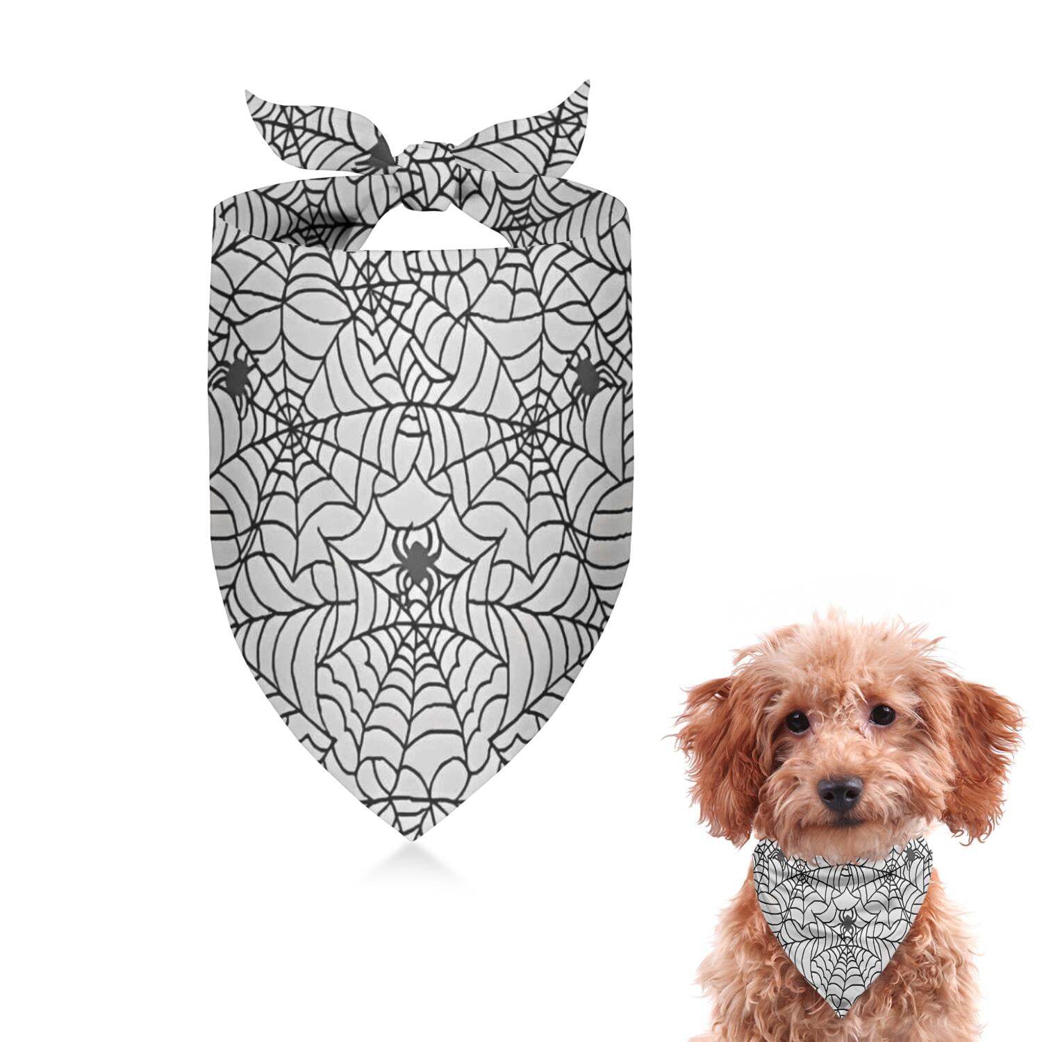 Dog Bandana 1 Pack,Halloween Spider Web Pattern Bandanas for Dogs,Cat ...