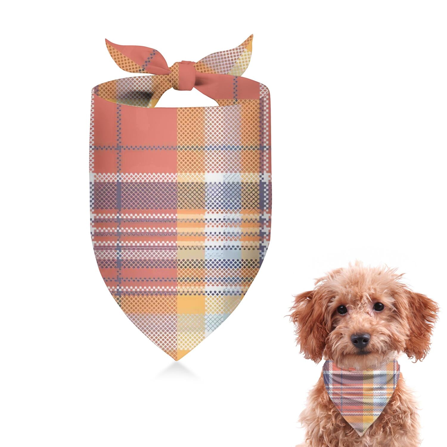Dog Bandana 1 Pack,Multi Color Checkerboard Checkered Pattern Bandanas ...