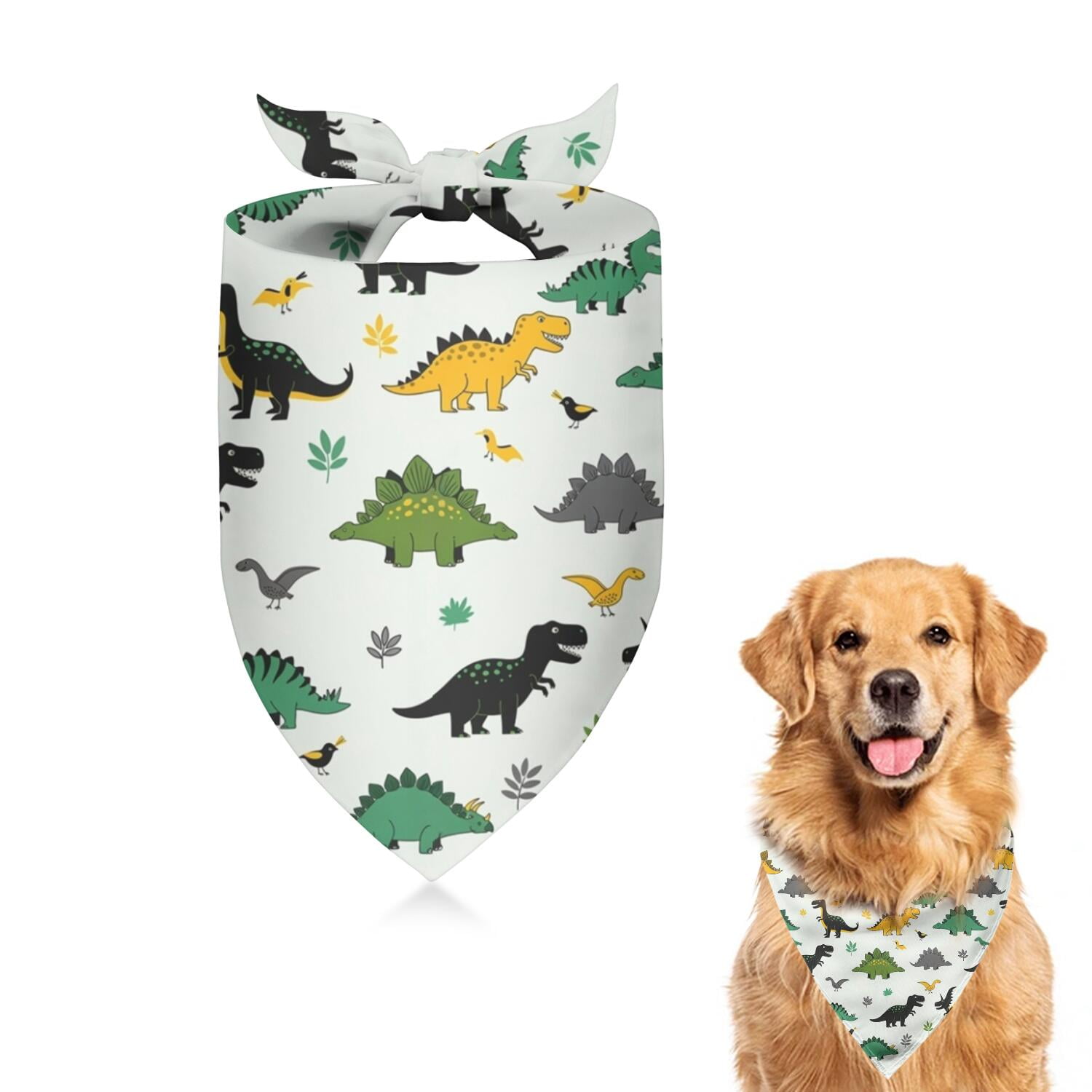Dog Bandana 1 Pack,Multi Colored Dinosaur Assortment Pattern Bandanas ...