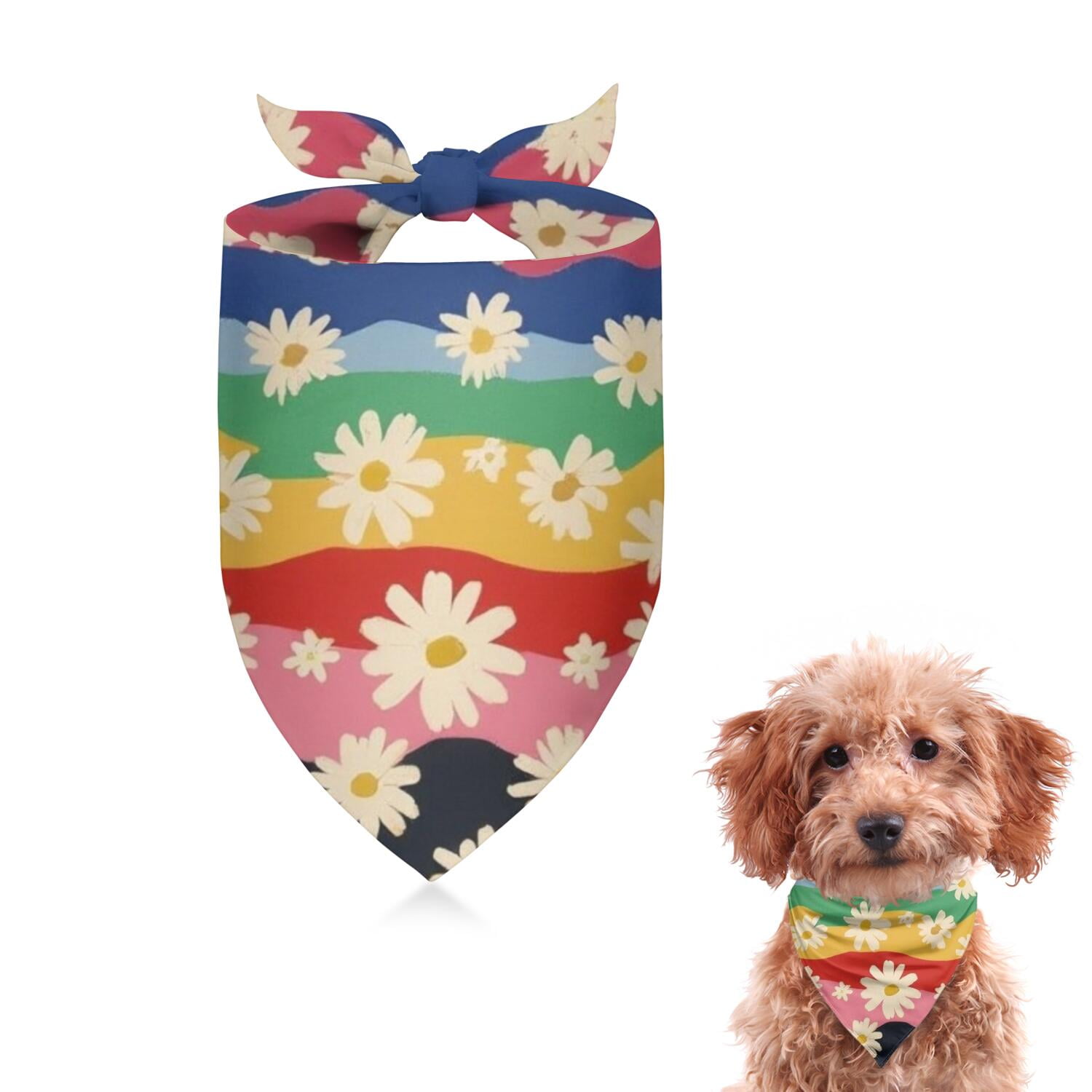 Dog Bandana 1 Pack,Pioneer Flower Floral Print Pattern Bandanas for ...
