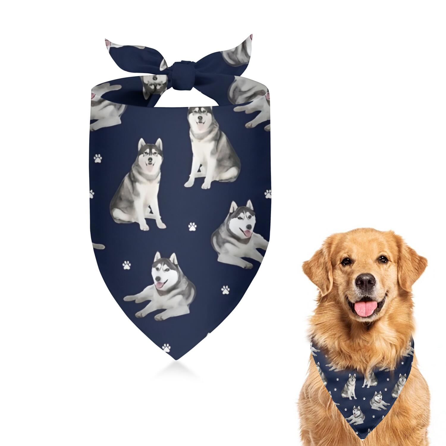 Dog Bandana 1 Pack,Siberian Husky Bandanas for Dogs,Cat Bandana,Small ...