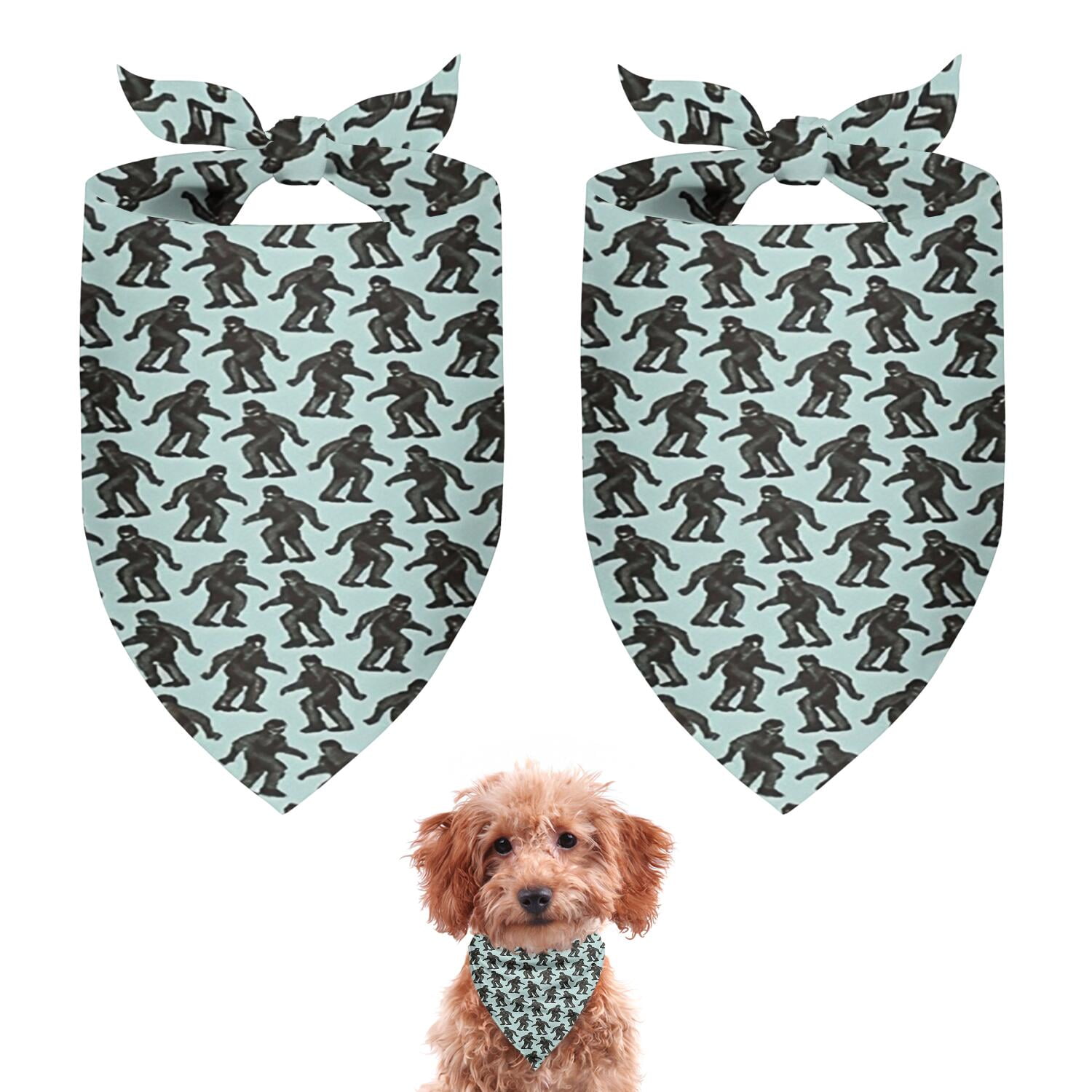 Dog Bandana 2 Pack,Blue Bigfoot Pattern Bandanas for Dogs,Cat Bandana ...