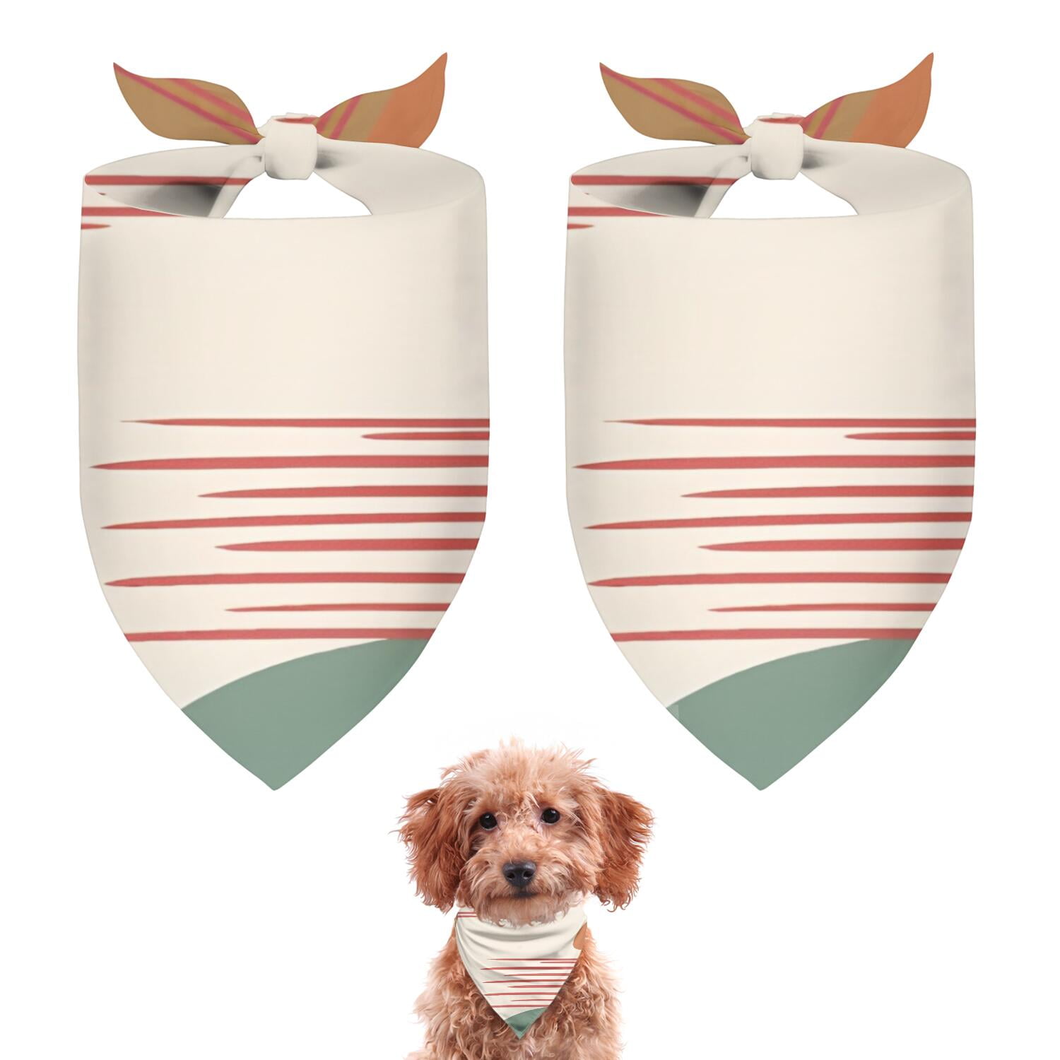 Dog Bandana 2 Pack,Brown Boho Geometric Pattern Bandanas for Dogs,Cat ...