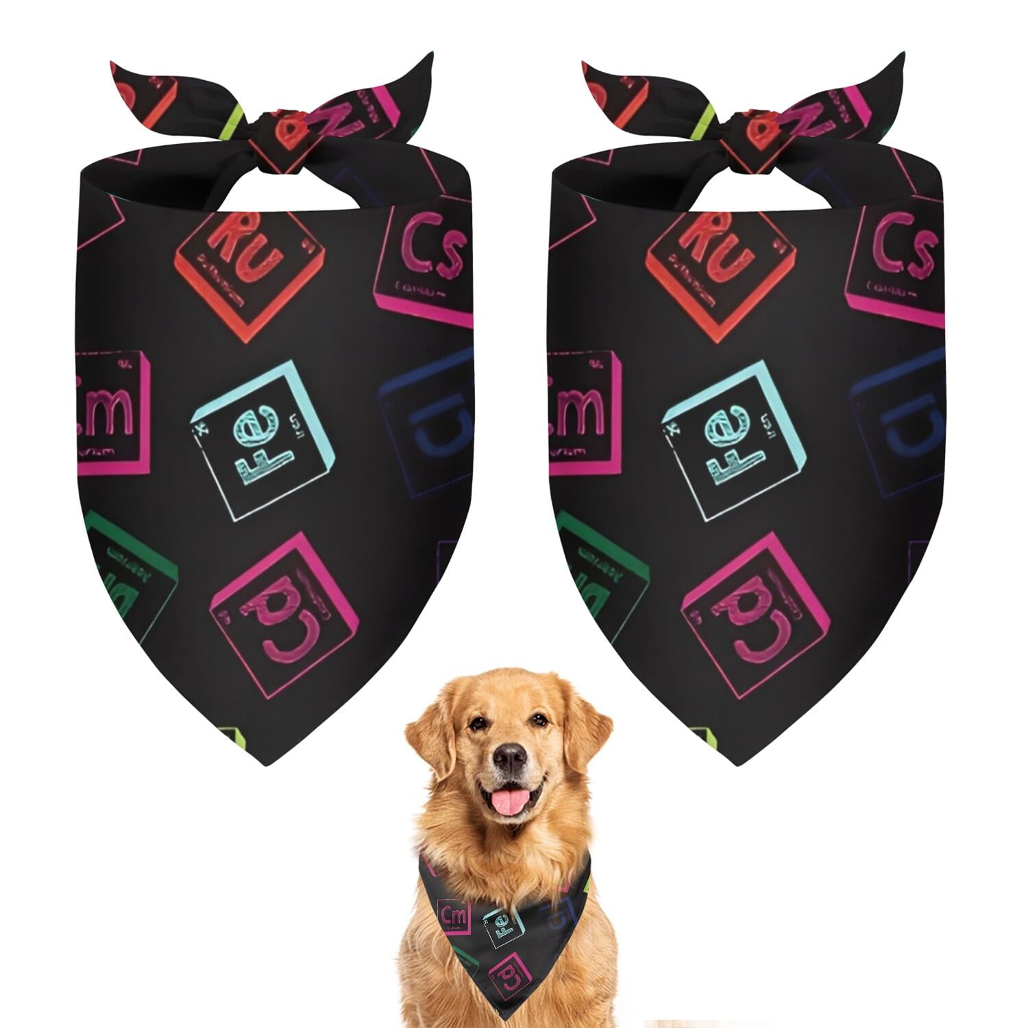 Dog Bandana 2 Pack,Math Equations Lab Diagrams Green Pattern Bandanas ...