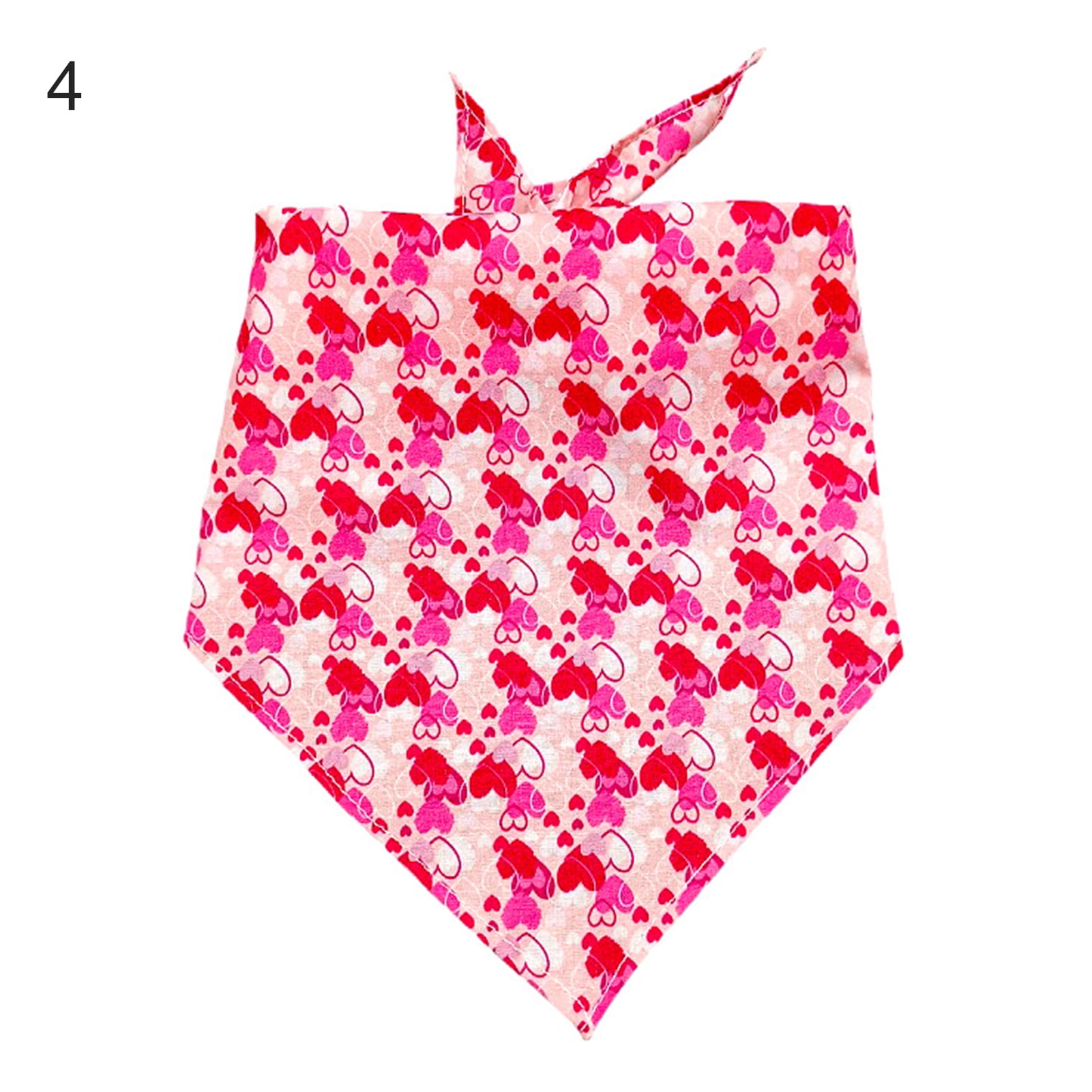 Dog Bandana Love-heart Pattern Dress-up Cotton Pet Dogs Triangle Bib ...