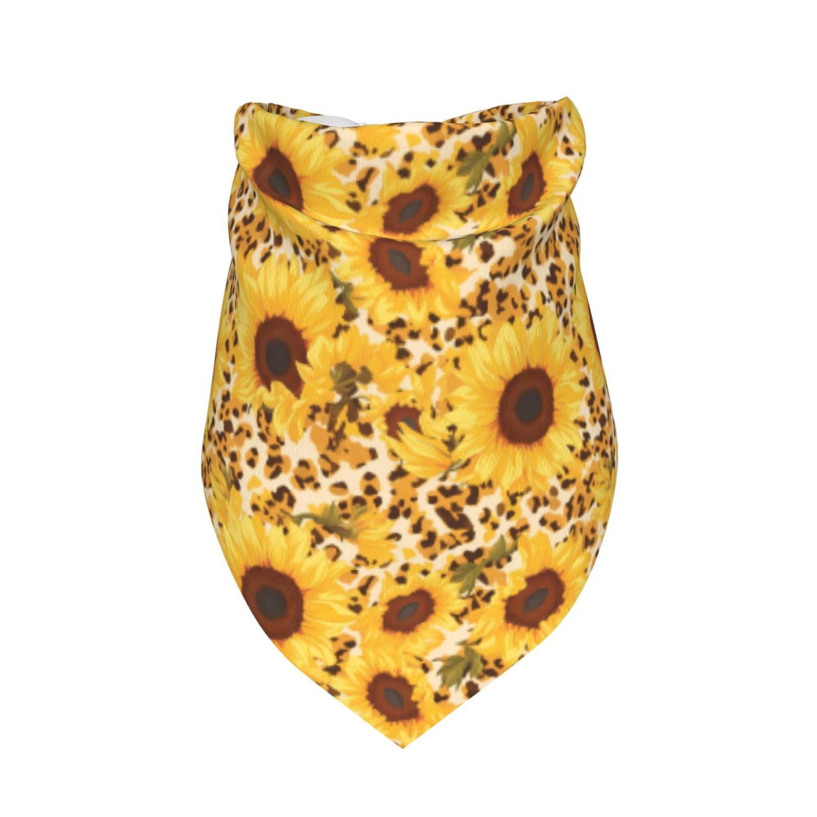Dog Bandanas, Abstract Leopard Print Sunflower Dog Bandana Boy Girl for ...