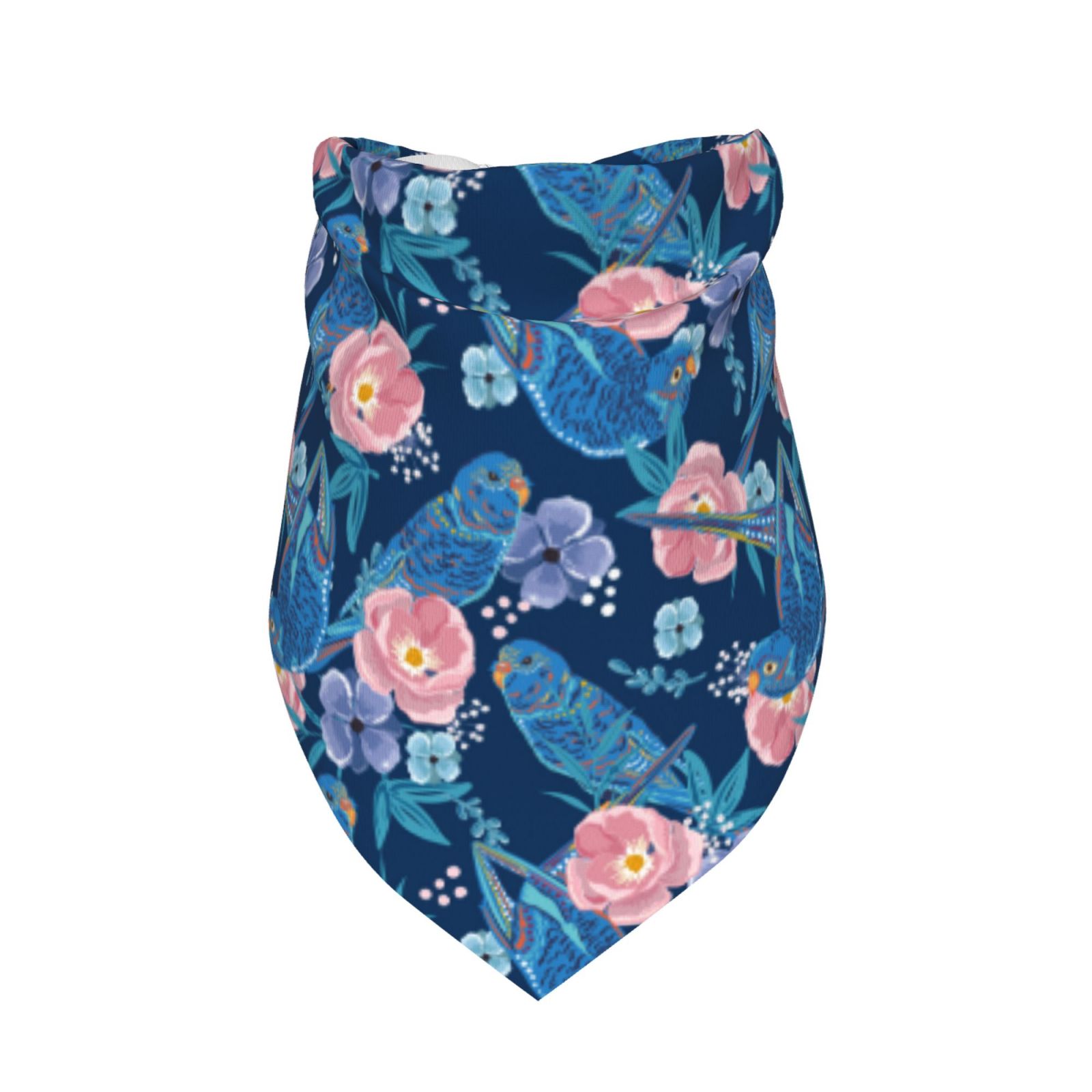 Dog Bandanas, Classic Blue Cute Parrot Flower Dog Bandana Boy Girl for ...