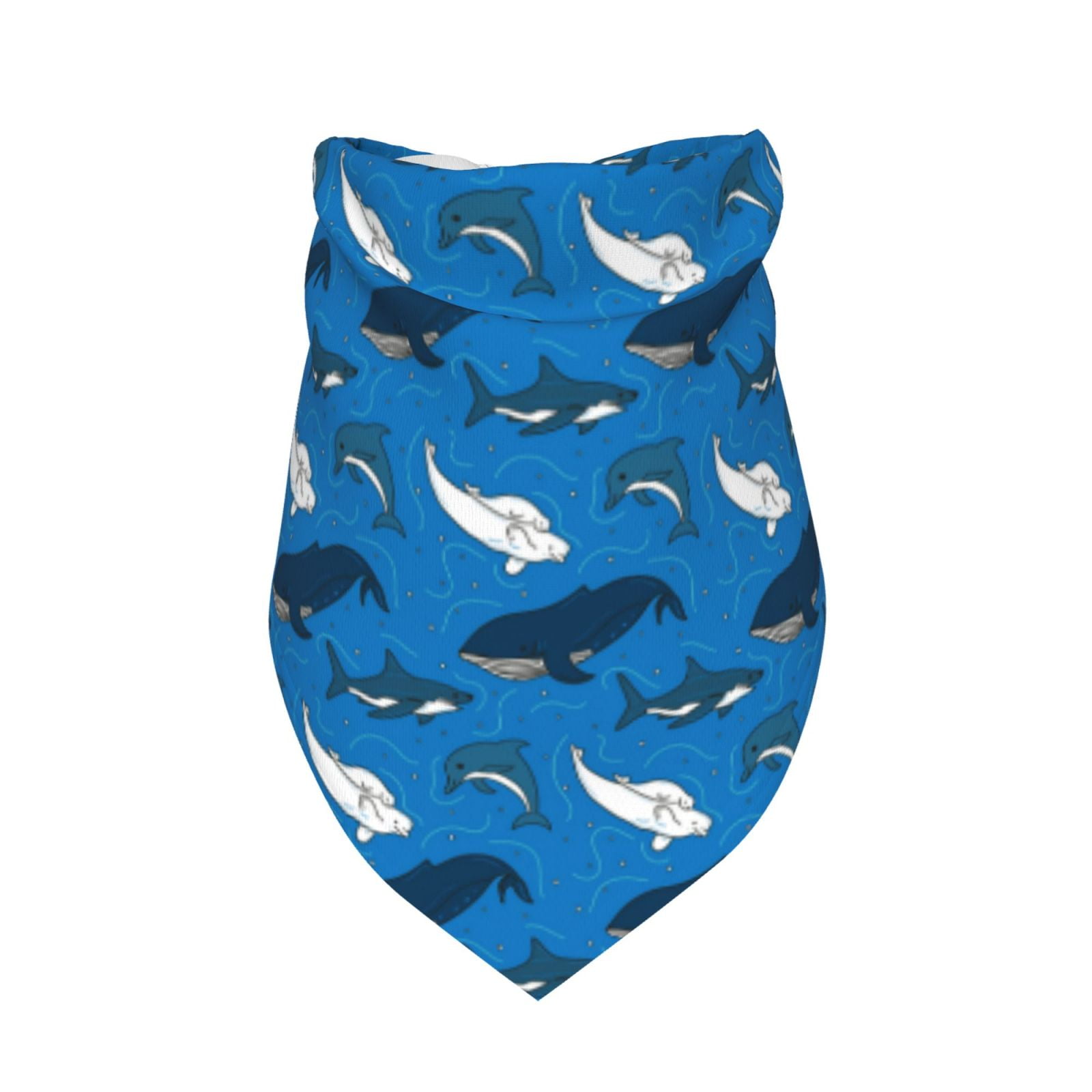 Dog Bandanas, Cute Whale Dolphin Shark Adjustable Dog Scarf Triangle ...