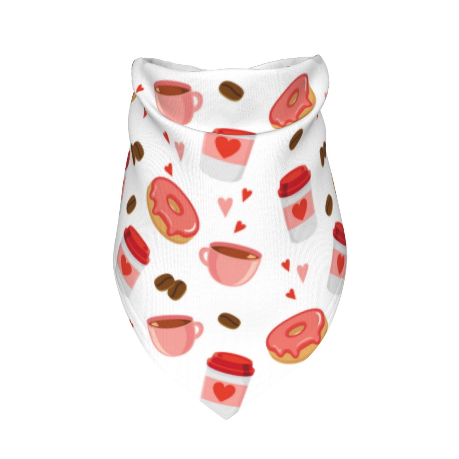 Dog Bandanas, Donut coffee Adjustable Dog Scarf Triangle Bib ...