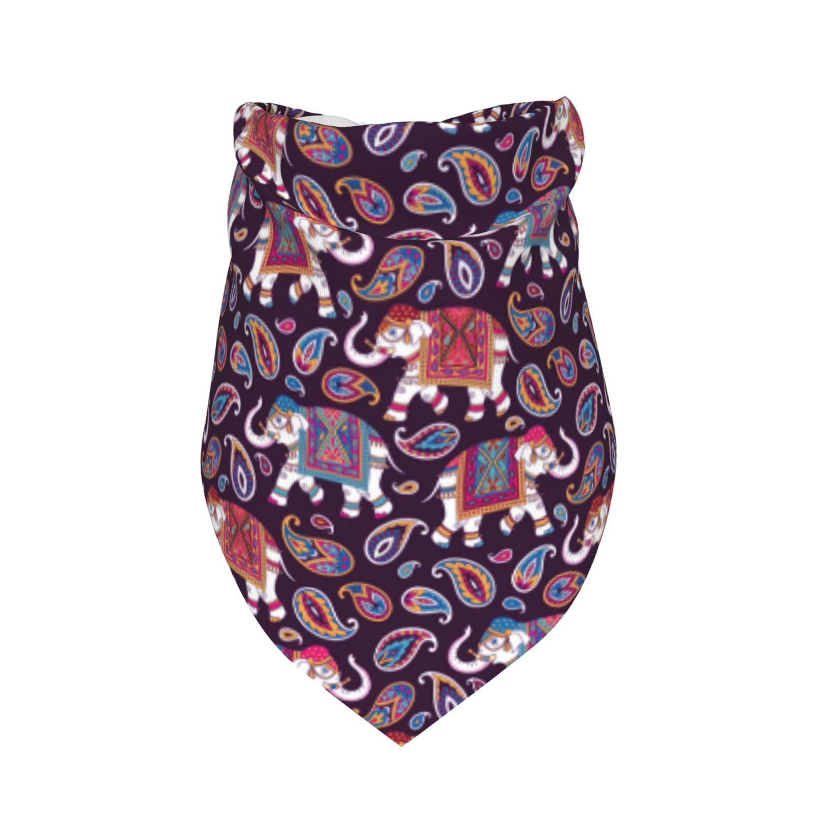 Dog Bandanas, Elephants Paisley Adjustable Dog Scarf Triangle Bib ...