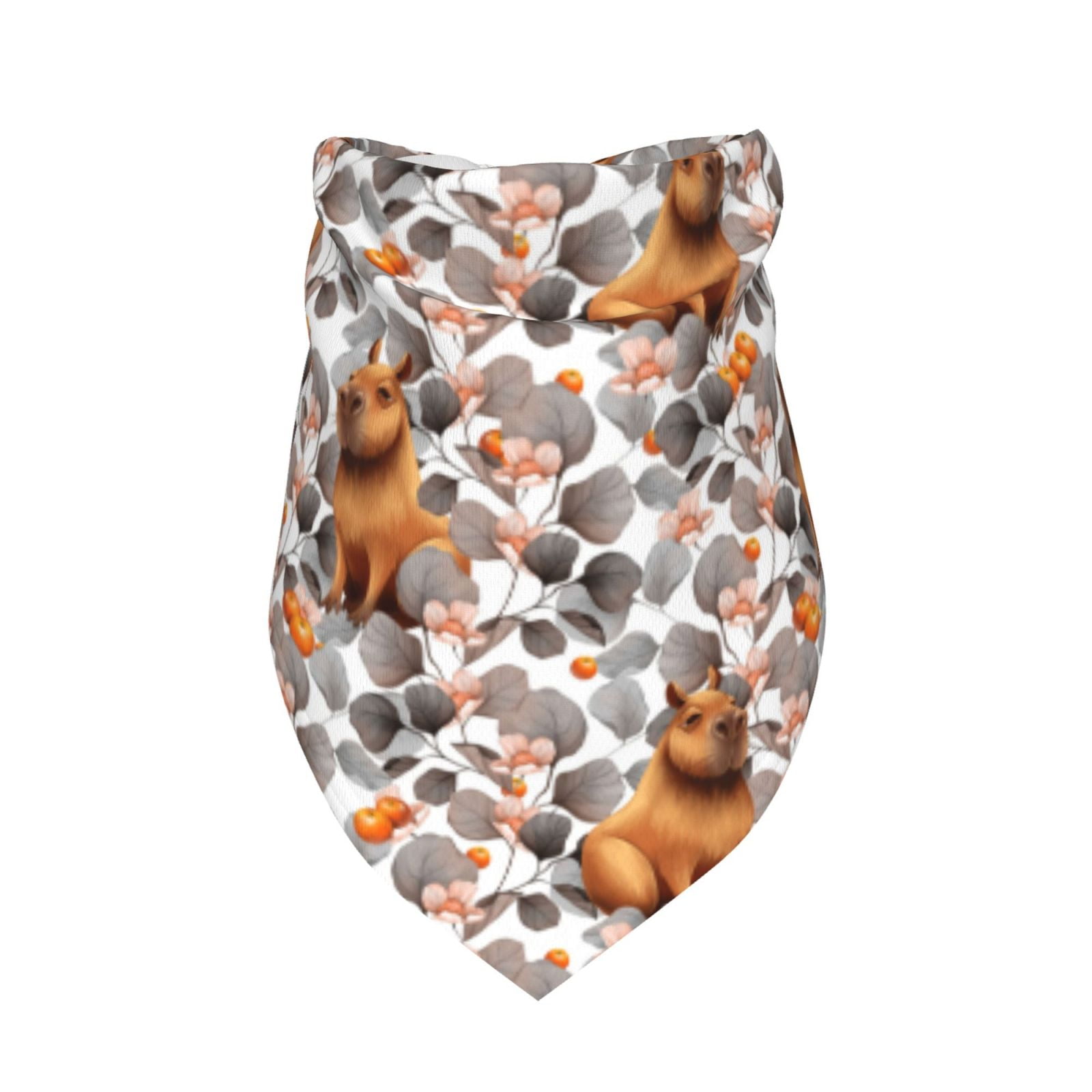 Dog Bandanas, Flower Orange Capybara Adjustable Dog Scarf Triangle Bib ...