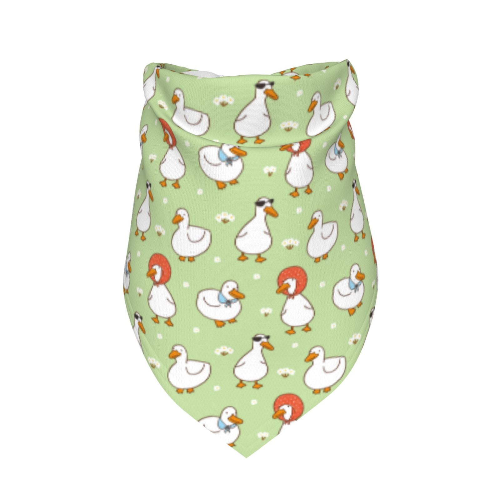 Dog Bandanas - Funny Cute Duck Flower Green Washable Handkerchief Scarf ...
